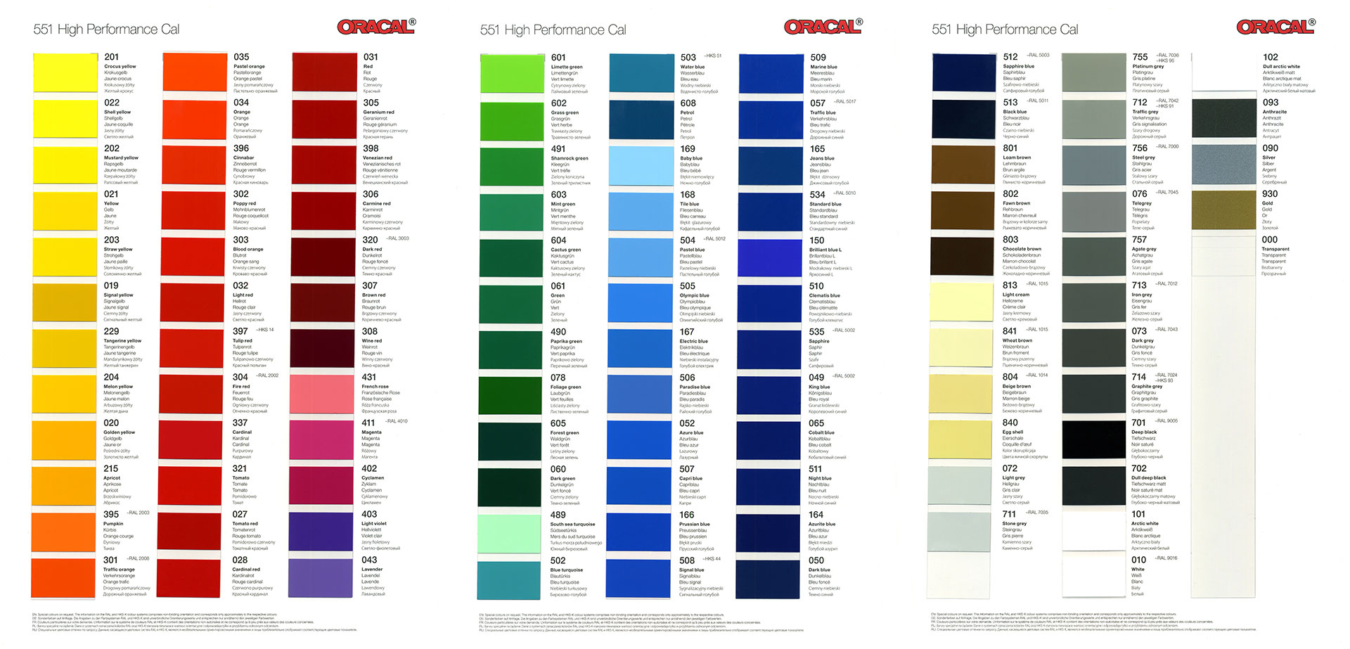 Self-adhesive film ORACAL 551-602 Brand: ORACAL Thickness: 65 µm ...